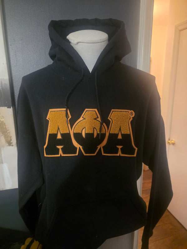Split Color Alpha Letter Hoodie - Greek CertiPHIed Apparel