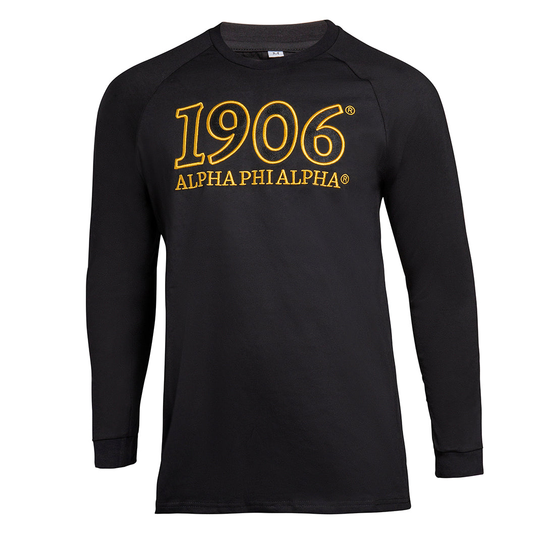 Alpha Embrodered Long Sleeve Tee - Greek CertiPHIed Apparel