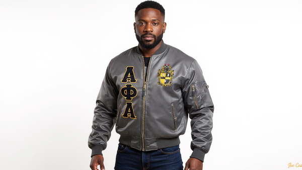Alpha "Manly Deeds" Bomber Jacket - Greek CertiPHIed Apparel