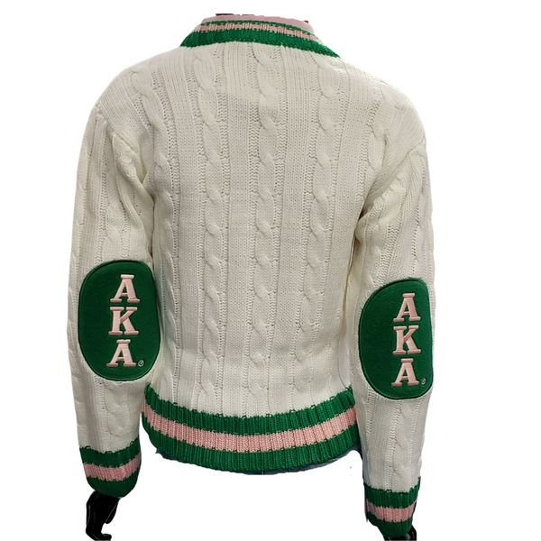 AKA V Neck Cream Sweater - Greek CertiPHIed Apparel
