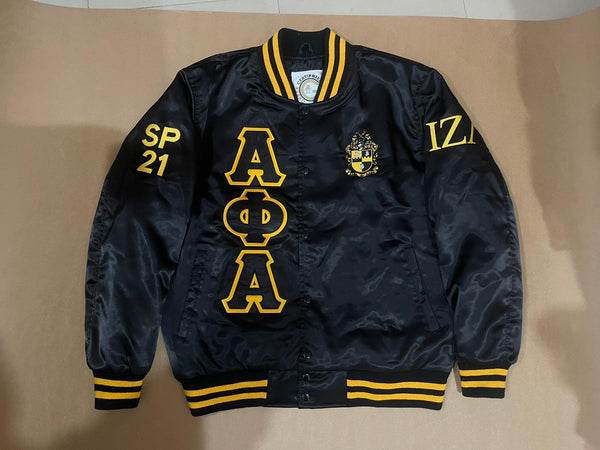 Custom Alpha Satin Jacket - Greek CertiPHIed Apparel
