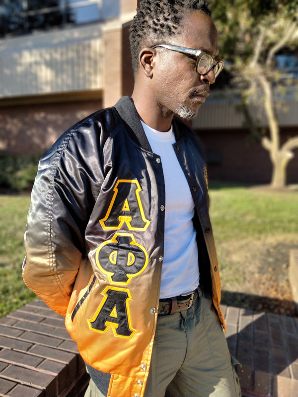 Ombre Alpha Satin Bomber Jacket - Greek CertiPHIed Apparel