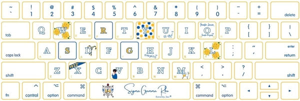 S G Rho MacBook Pro/ Air Silicon Keyboard Cover - Greek CertiPHIed Apparel